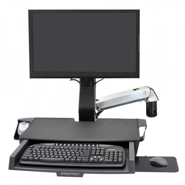 Ergotron SV Combo System with Worksurface & Pan Small CPU Holder ...