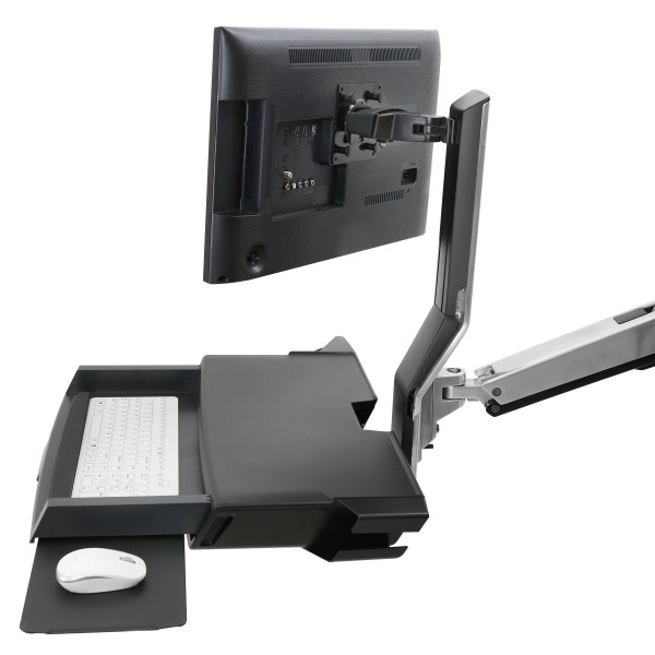 Ergotron SV Combo System with Worksurface & Pan Small CPU Holder (white ...